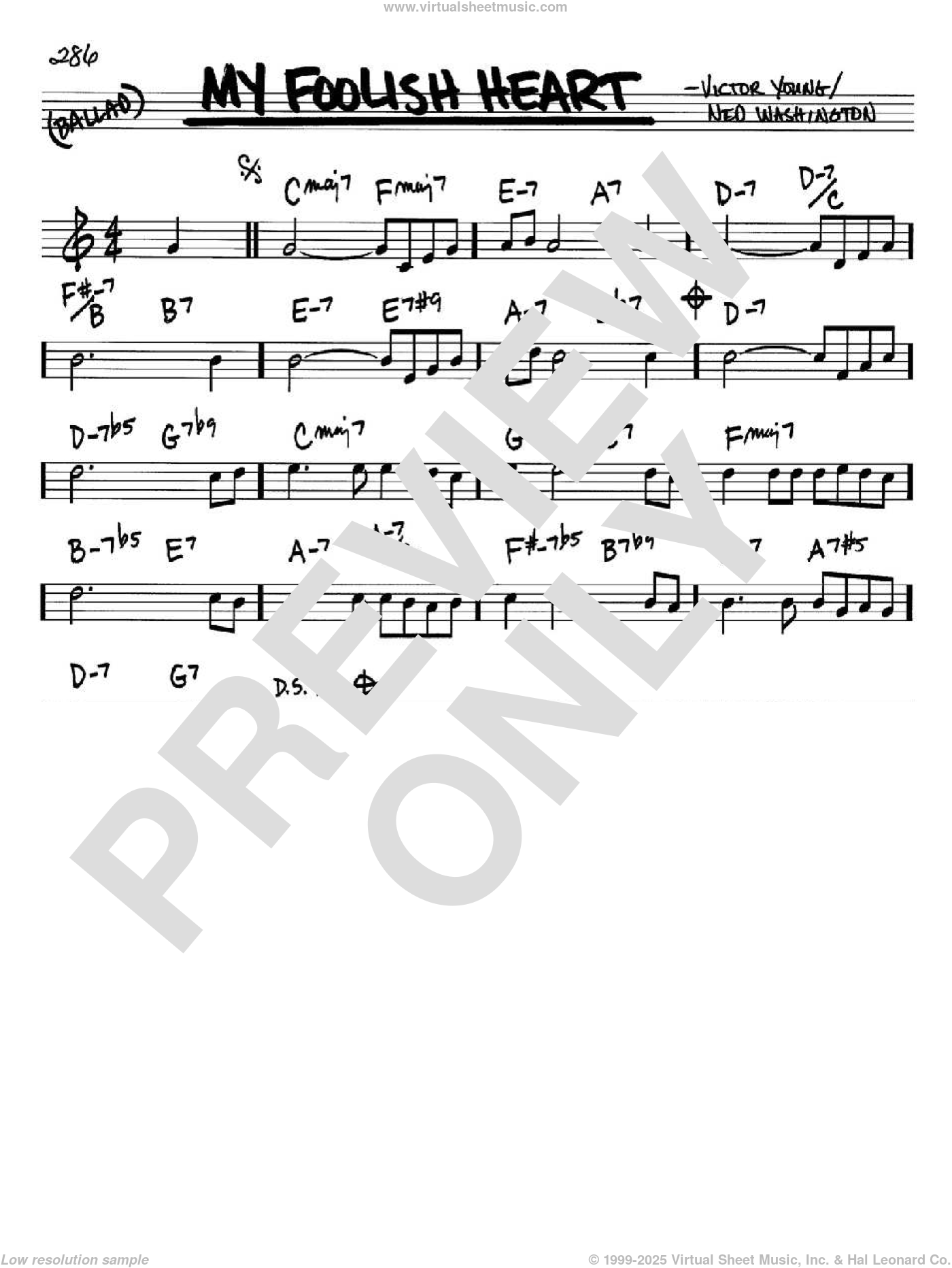My Foolish Heart sheet music (in Bb) (PDF)