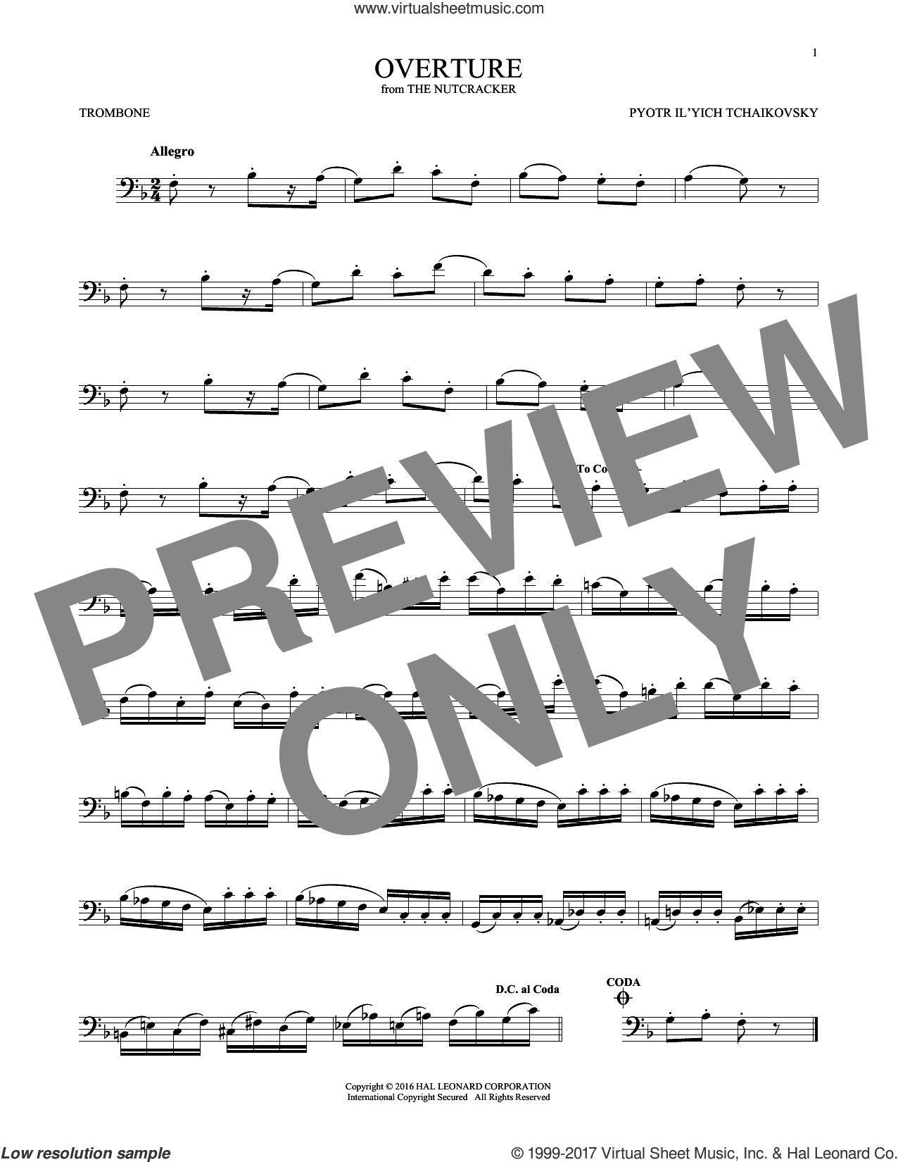 Overture sheet music for trombone solo (PDF-interactive)