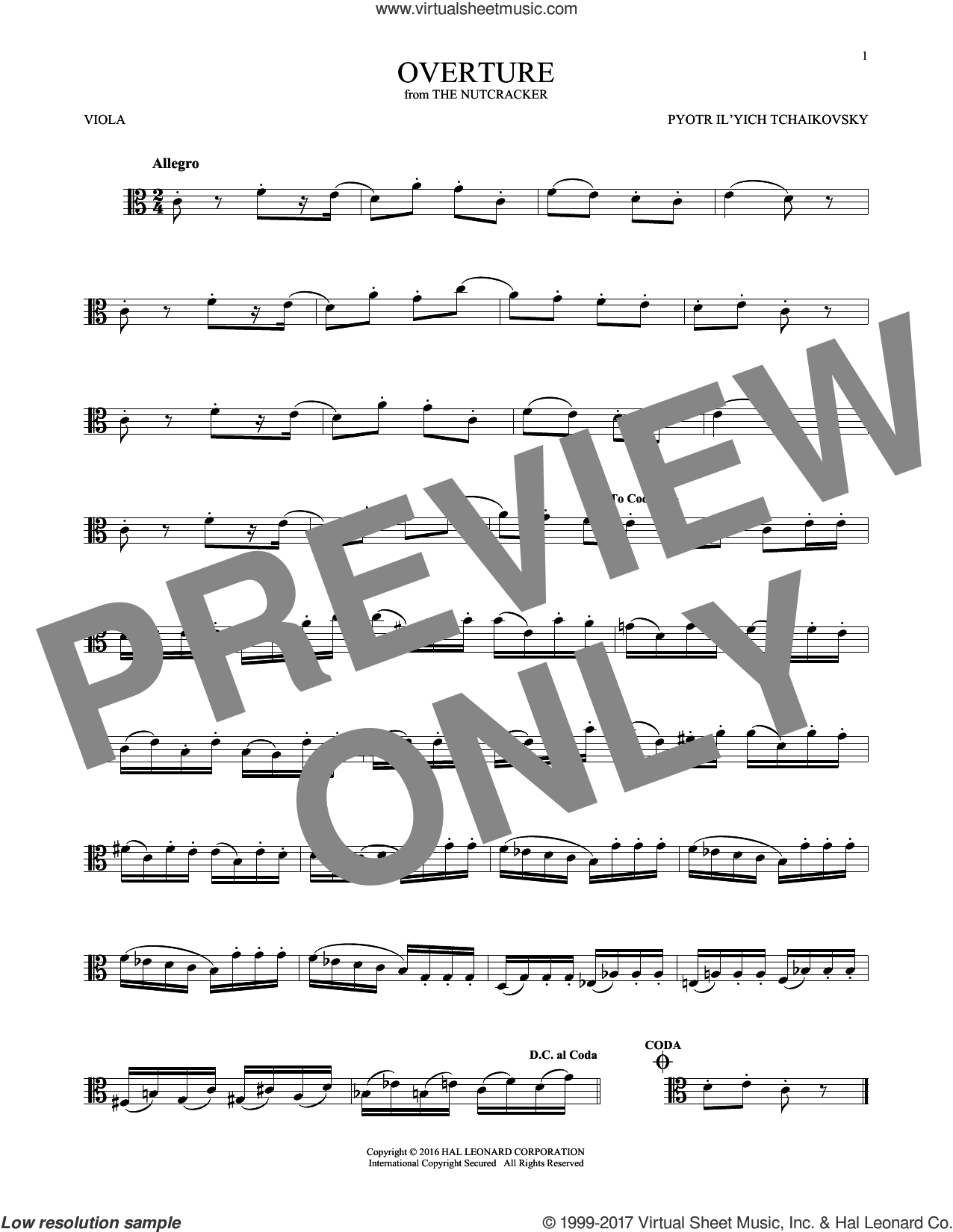 Overture sheet music for viola solo (PDF-interactive)
