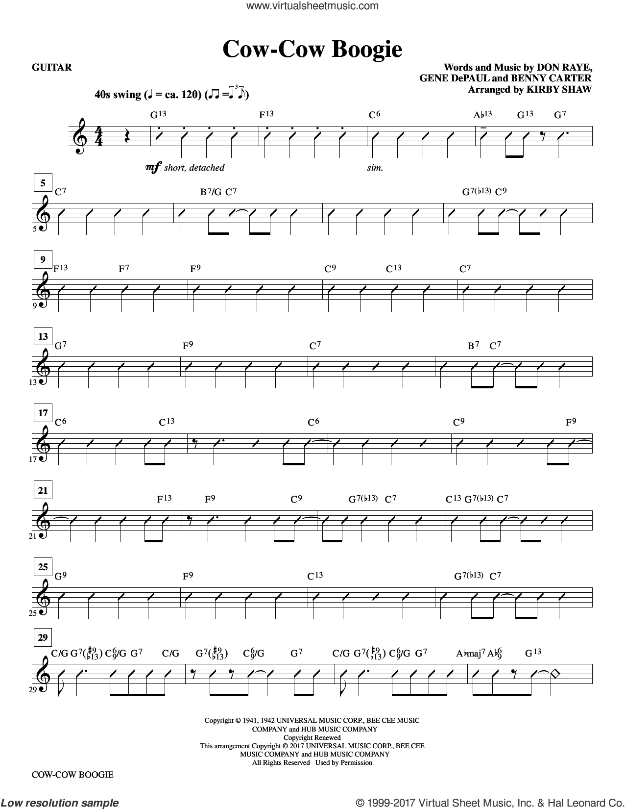 Cow-Cow Boogie (complete set of parts) sheet music for orchestra/band