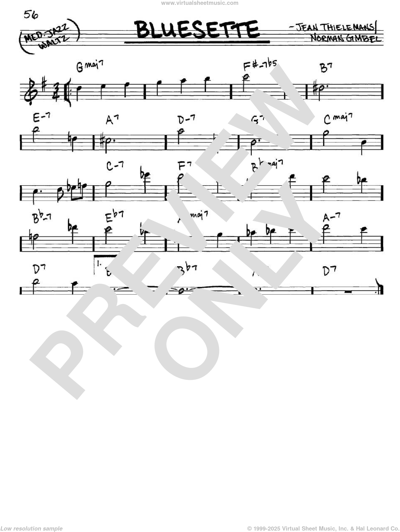 Bluesette sheet music for voice and other instruments (in Eb)