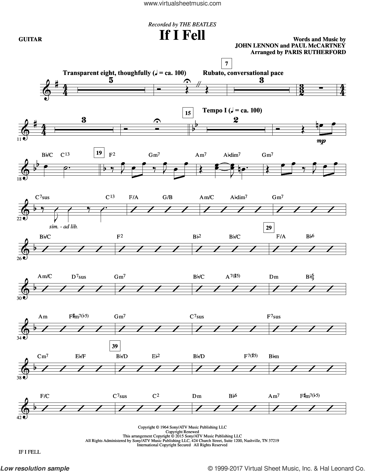 If I Fell (complete set of parts) sheet music for orchestra/band