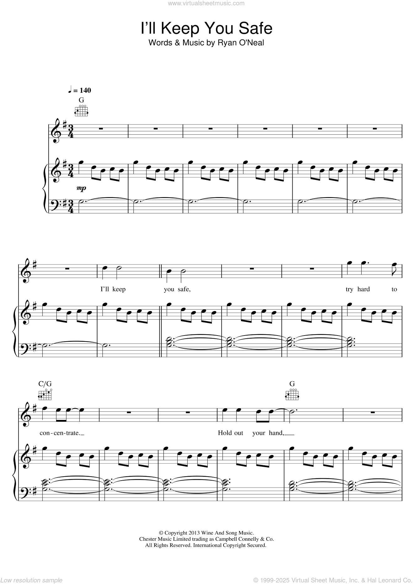I'll Keep You Safe sheet music for voice, piano or guitar (PDF)