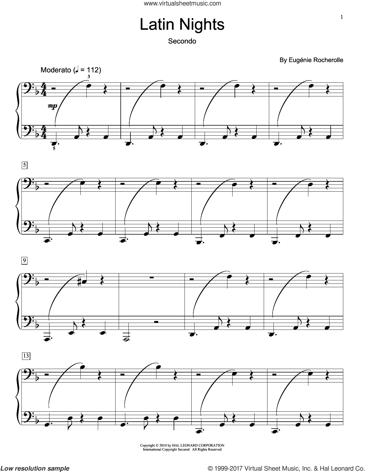 Latin Nights sheet music for piano four hands (PDF) v2