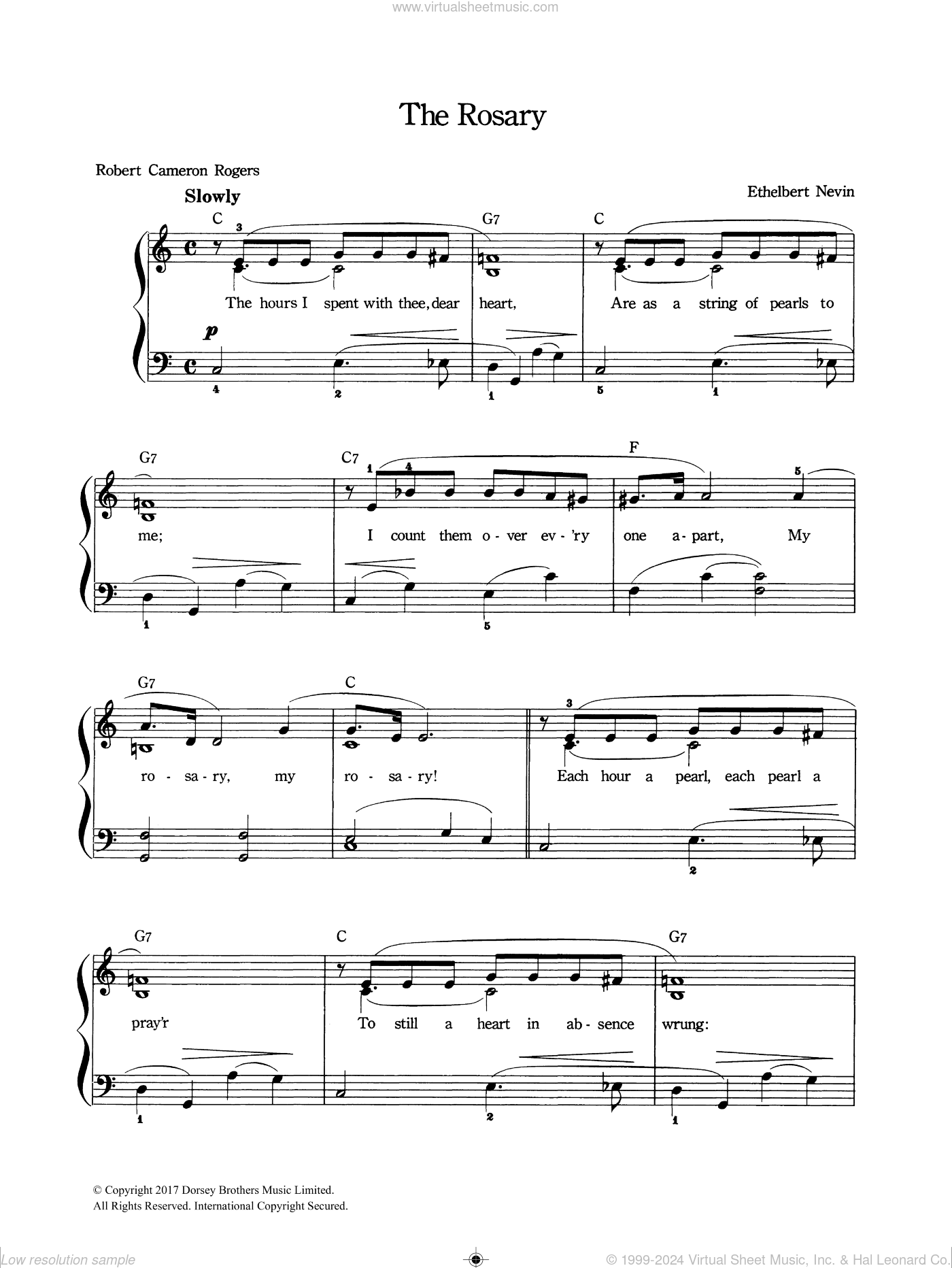 The Rosary sheet music for voice and piano (PDF)