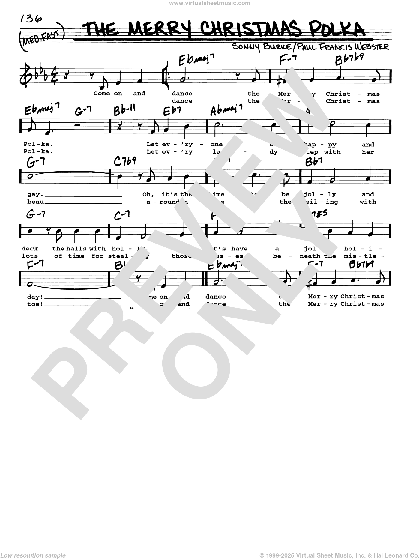 The Merry Christmas Polka sheet music (real book with lyrics)