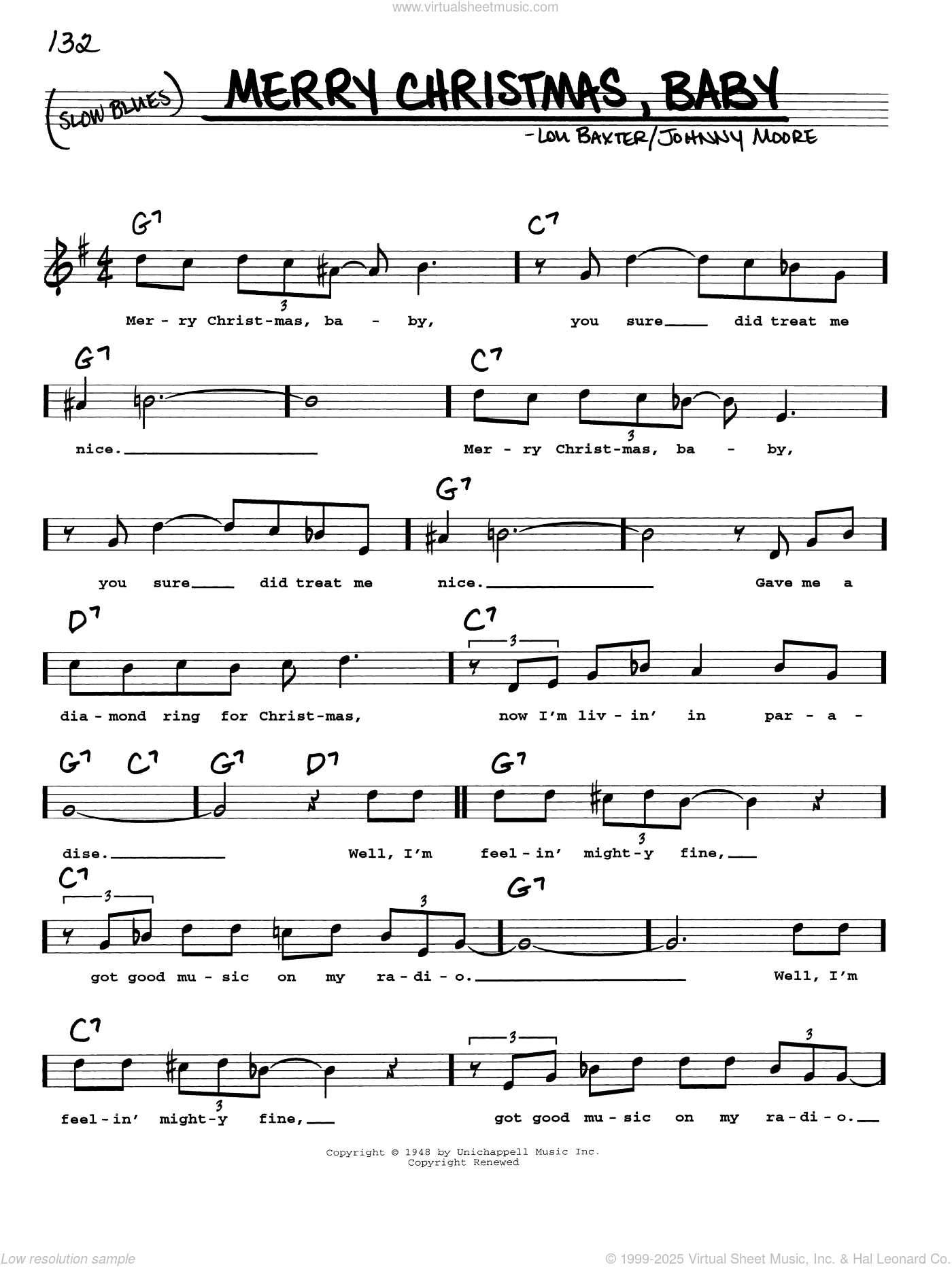 Merry Christmas, Baby sheet music (real book with lyrics) (PDF)