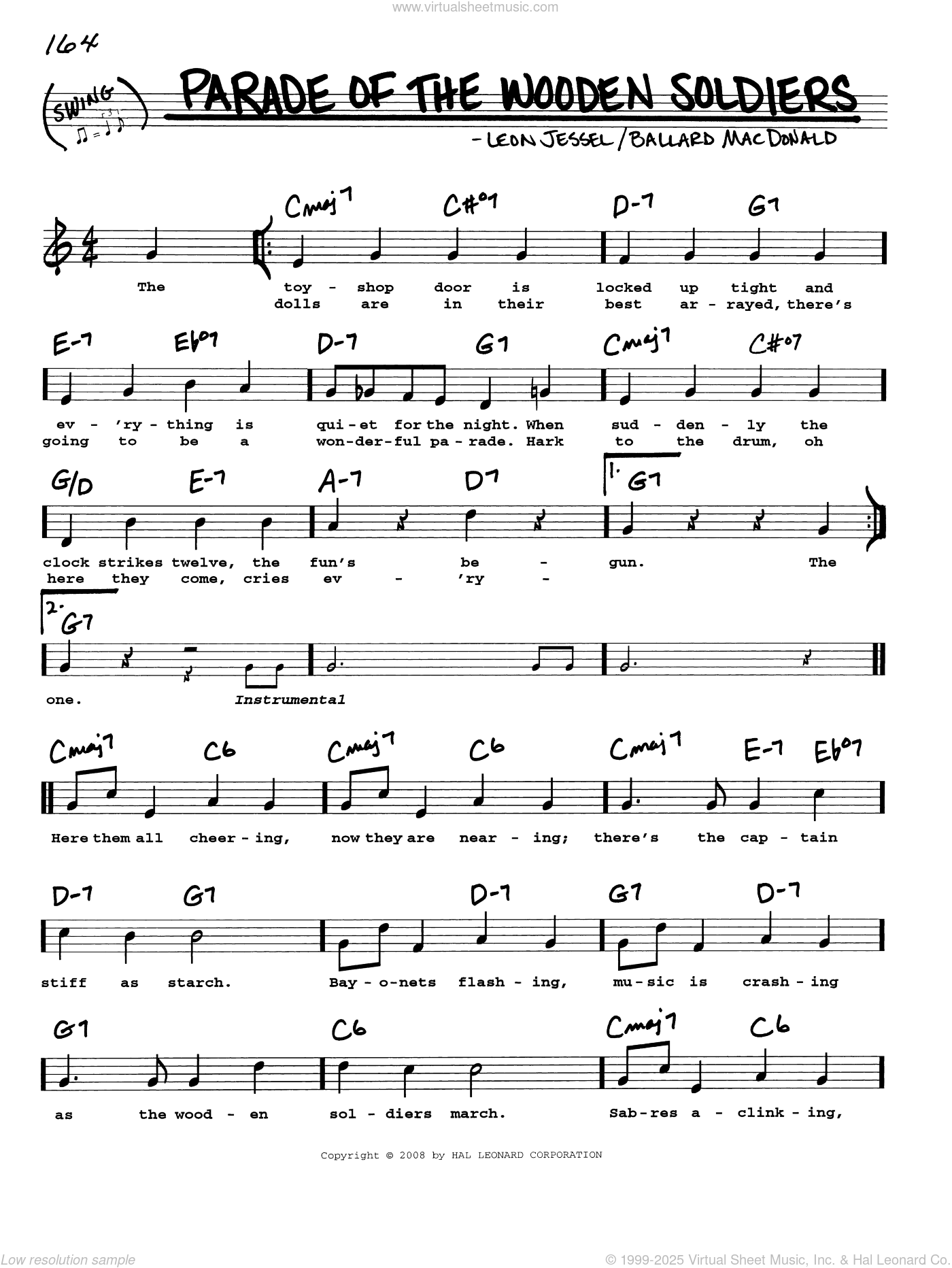 Parade Of The Wooden Soldiers sheet music (real book with lyrics)