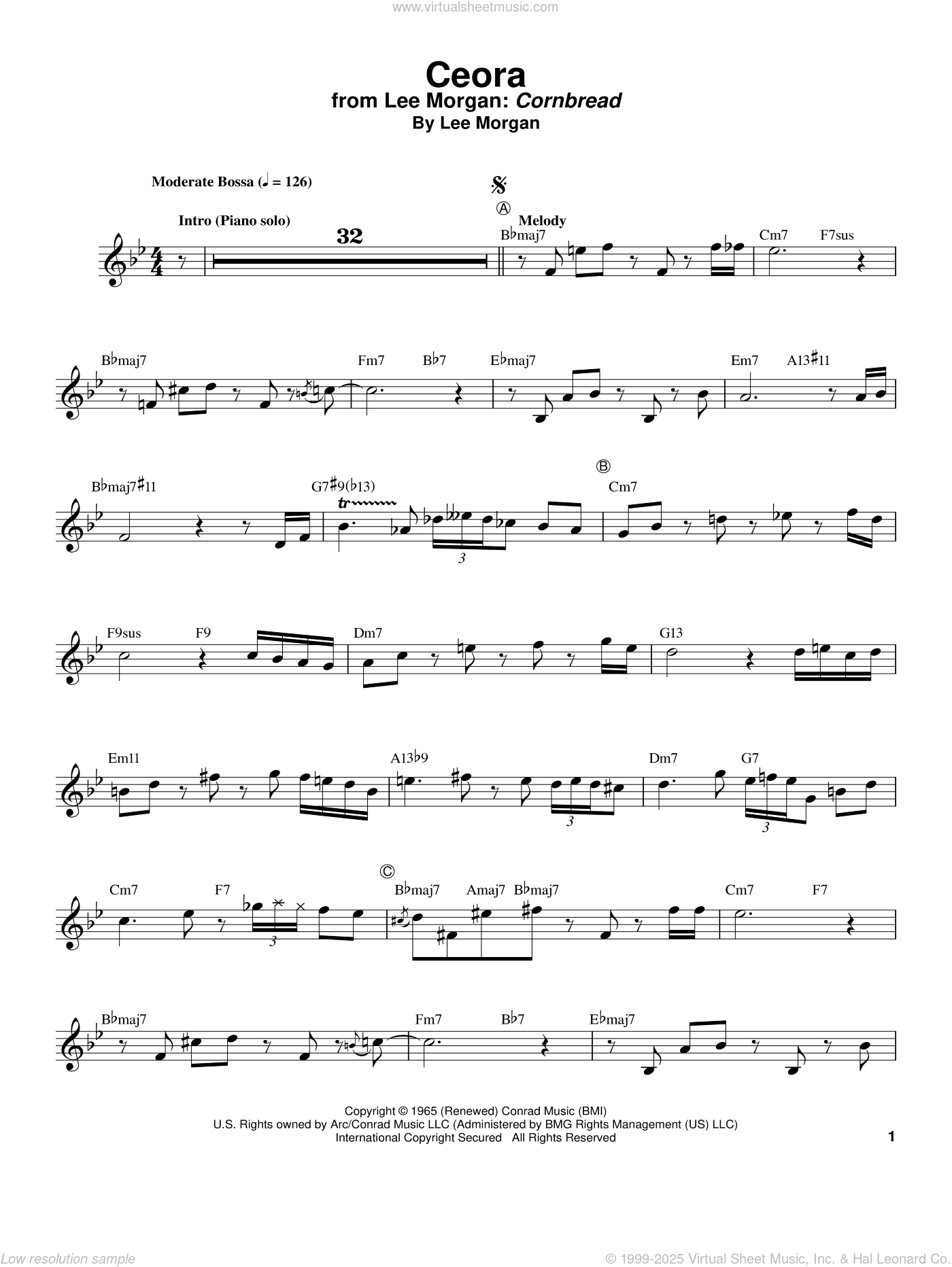 Ceora sheet music for trumpet solo (transcription) (PDF)