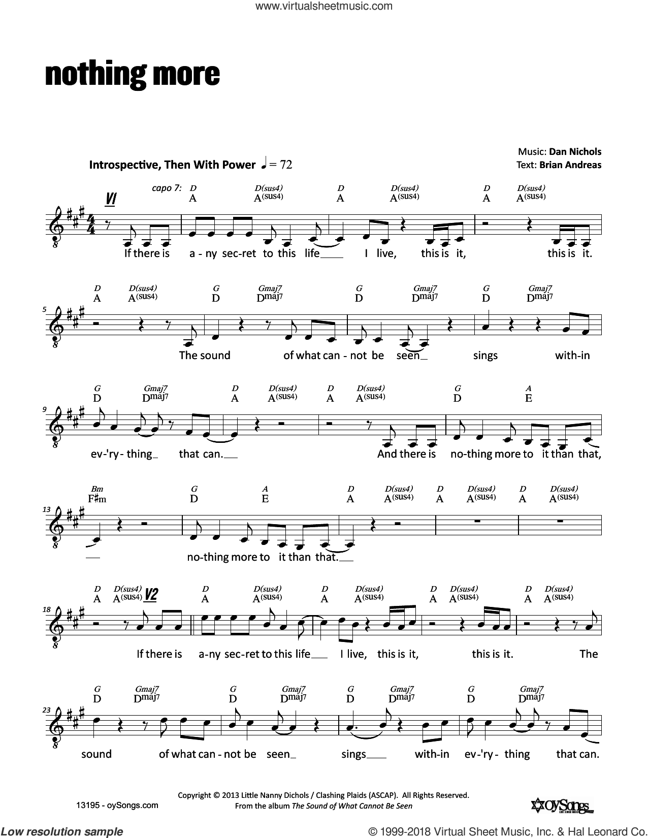 Nothing More sheet music (fake book) (PDF)