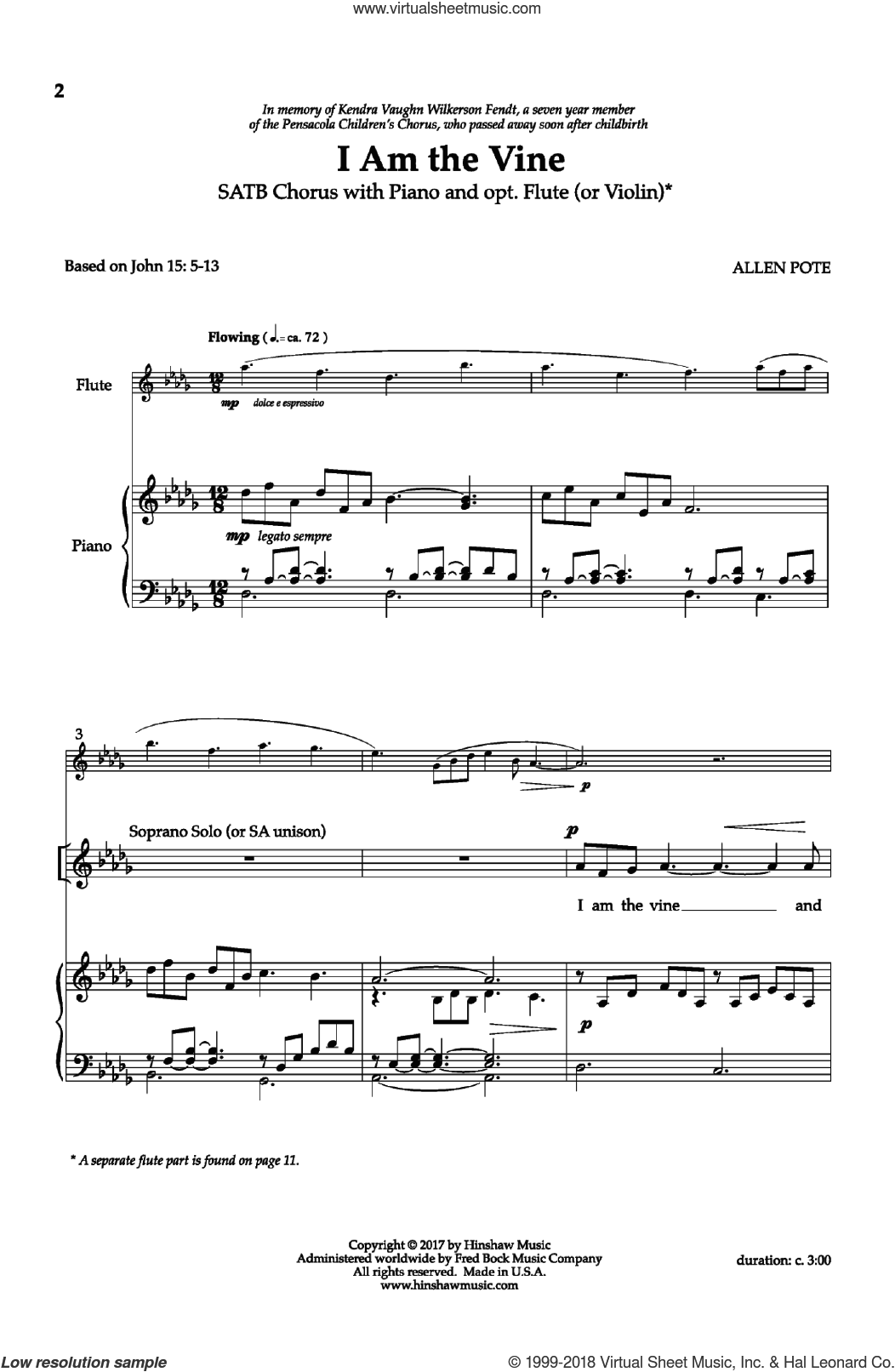 I Am the Vine sheet music for choir (SATB: soprano, alto, tenor, bass)
