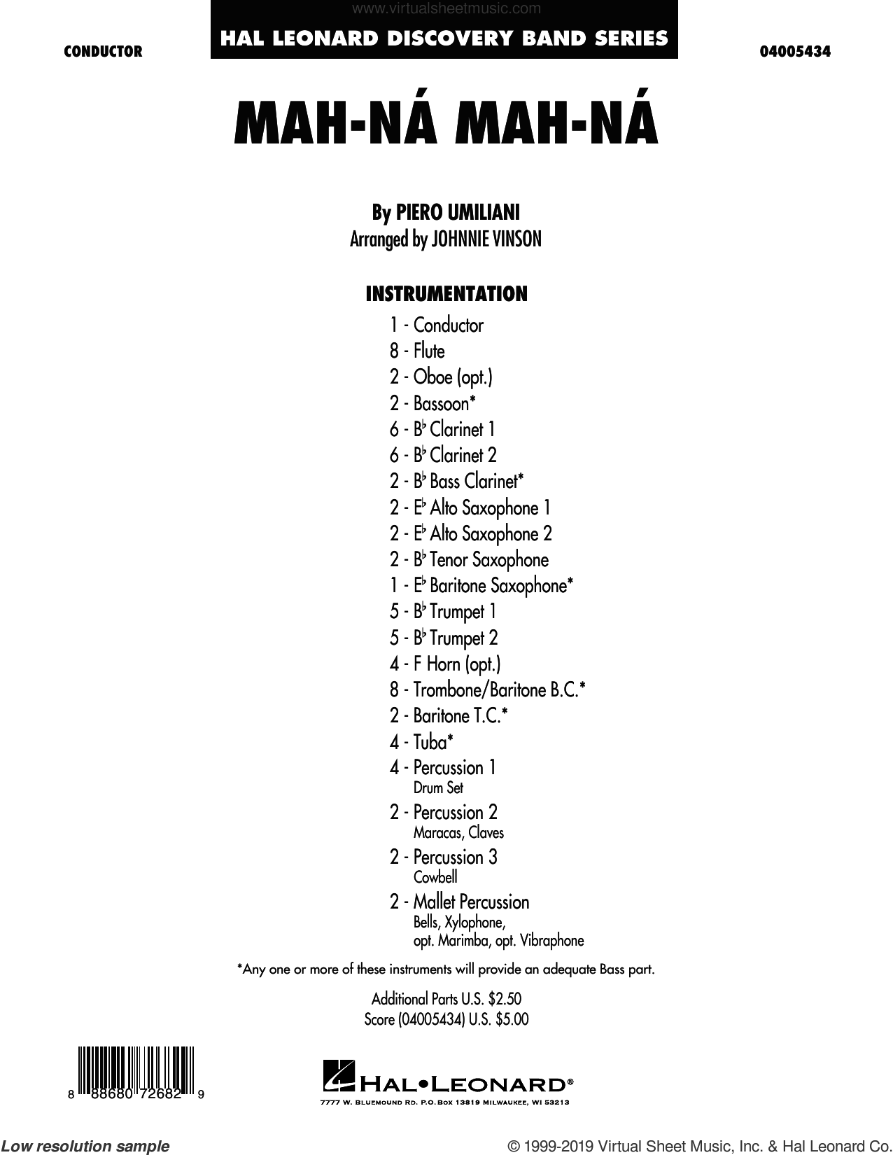 Mah-na Mah-na sheet music (complete collection) for concert band