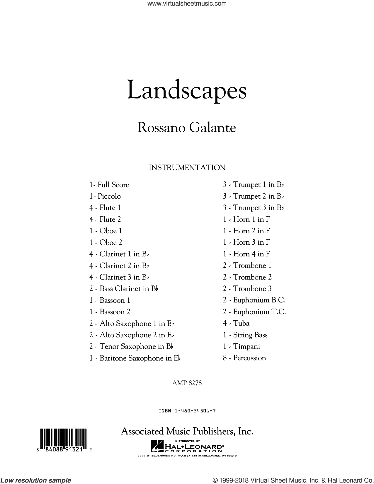 Landscapes sheet music (complete collection) for concert band
