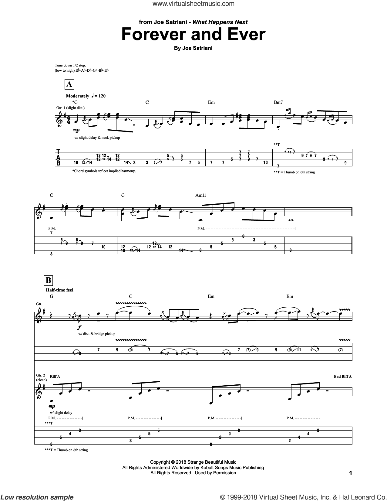 Forever And Ever sheet music for guitar (tablature) (PDF)