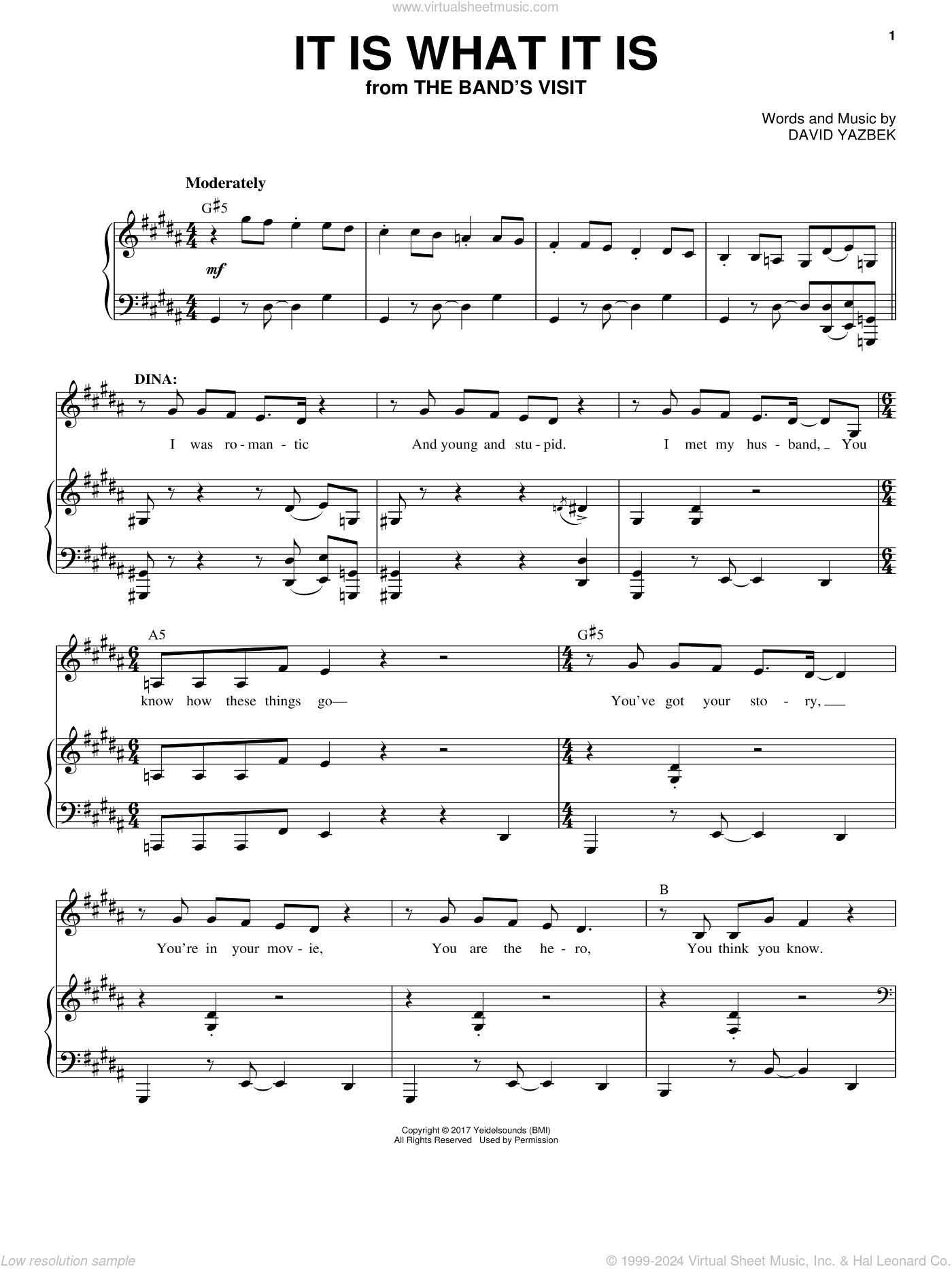 It Is What It Is sheet music for voice and piano (PDF)