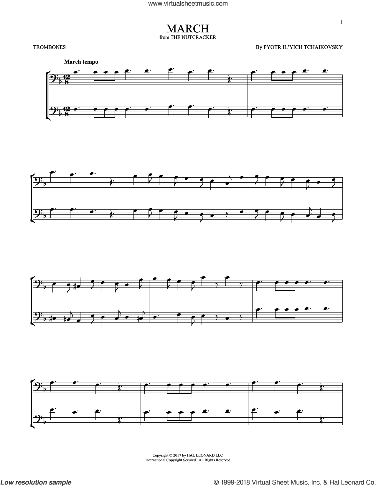 March, Op. 71a (from The Nutcracker) sheet music for two trombones ...