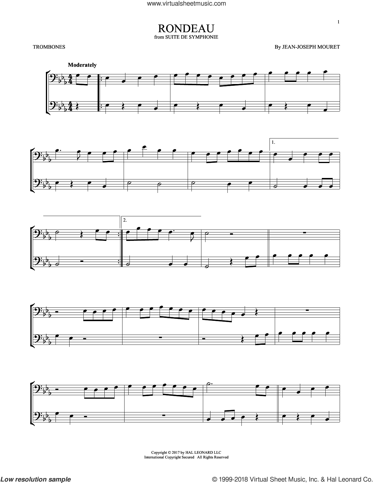 Fanfare Rondeau sheet music for two trombones (duet, duets) (PDF)