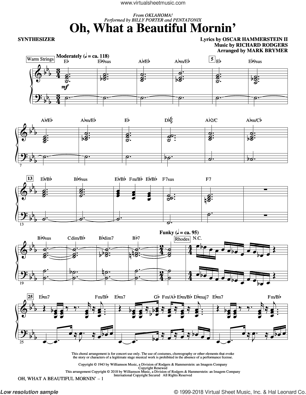 Oh, What a Beautiful Mornin' (complete set of parts) sheet music for ...