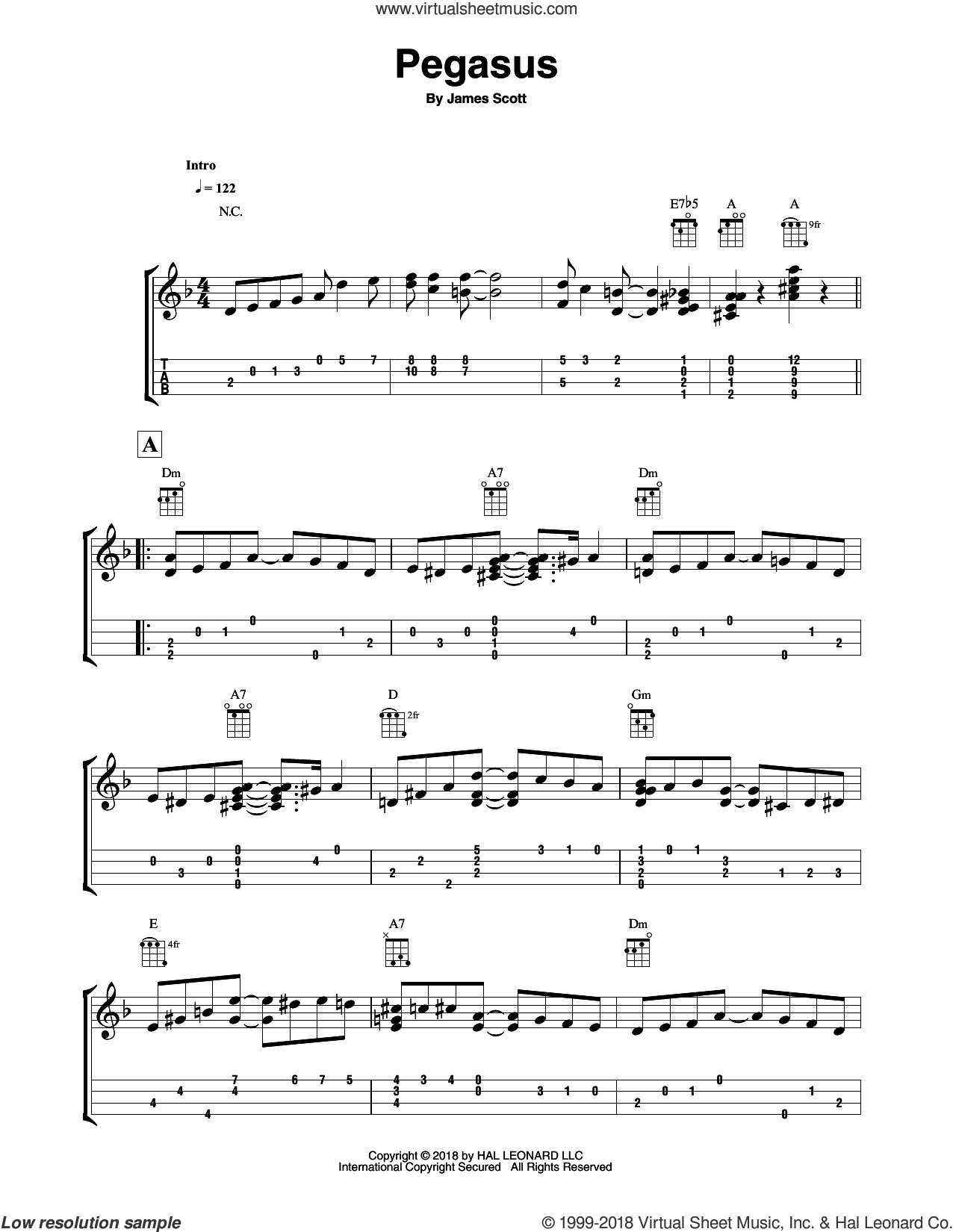 Pegasus (arr. Fred Sokolow) sheet music for ukulele (easy tablature ...