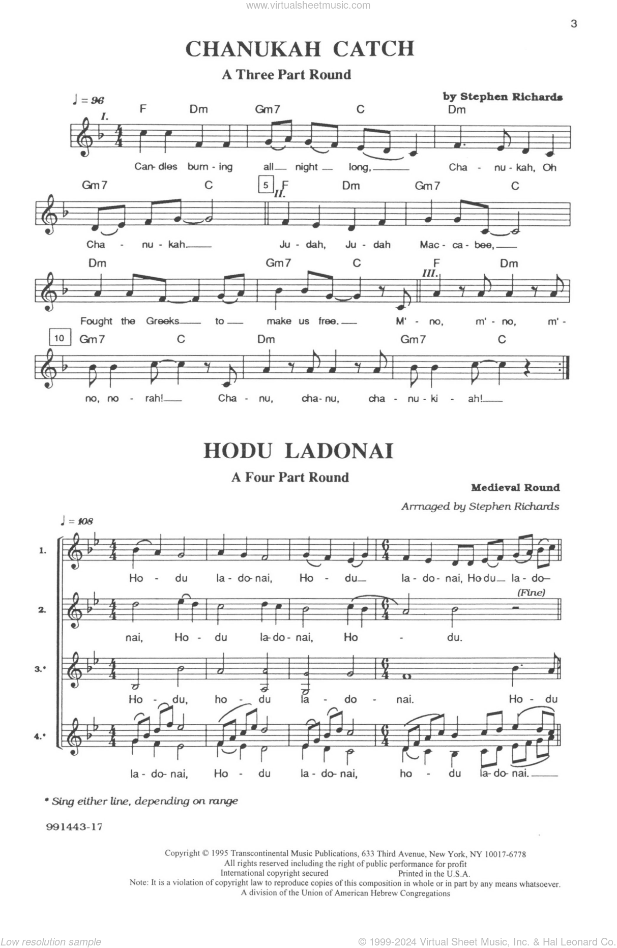 Hebrew Part Songs And Rounds sheet music for choir (2-Part) (PDF)