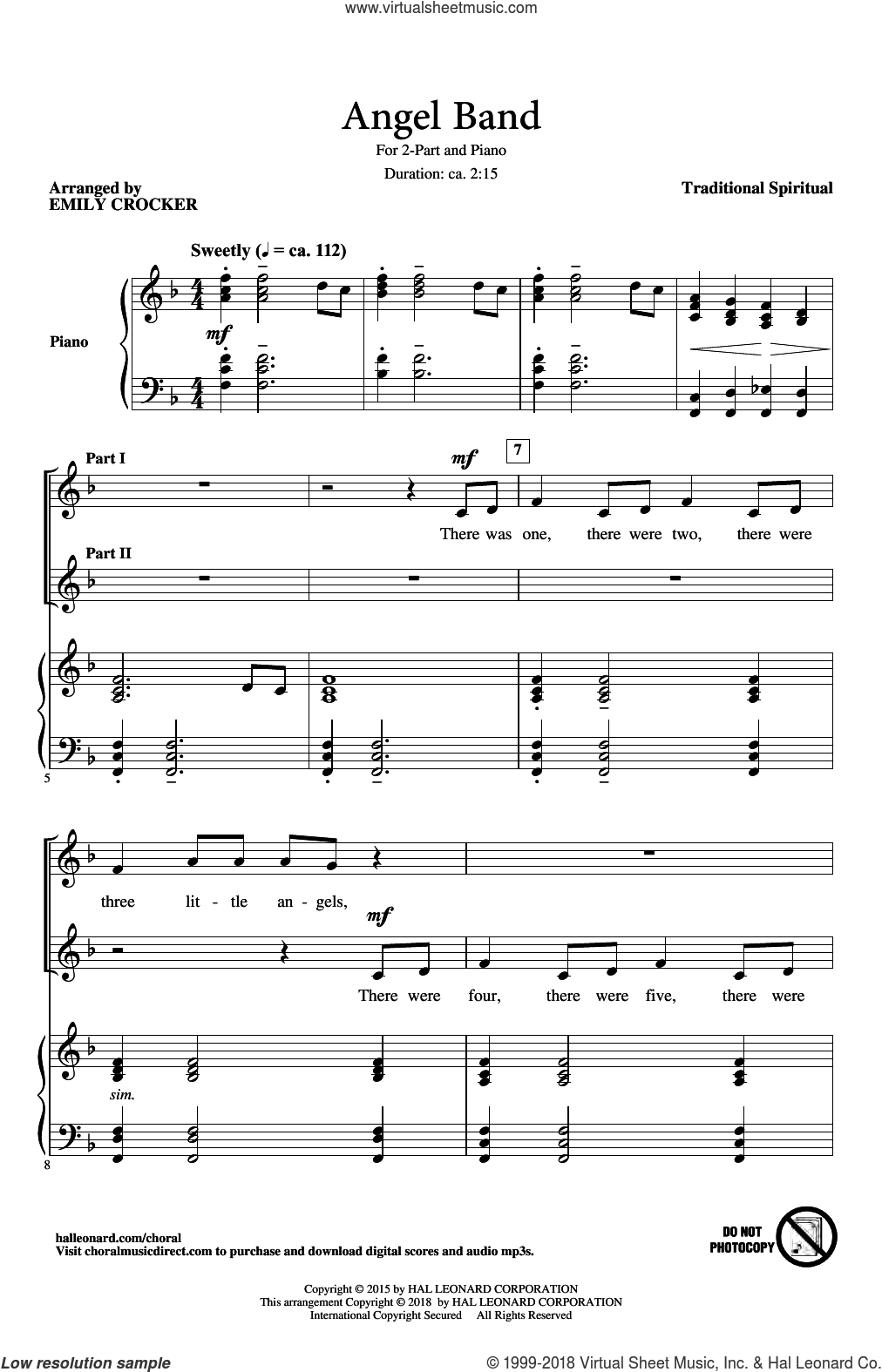 Angel Band sheet music for choir (2-Part) (PDF)