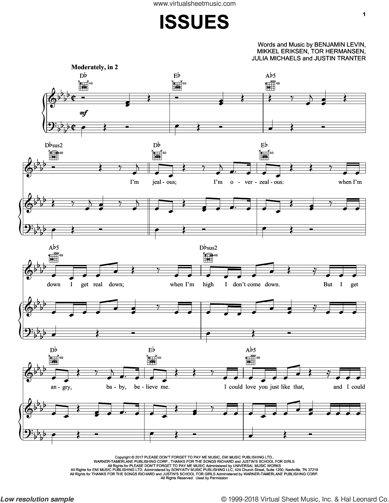 Pentatonix: Issues sheet music for voice, piano or guitar (PDF)