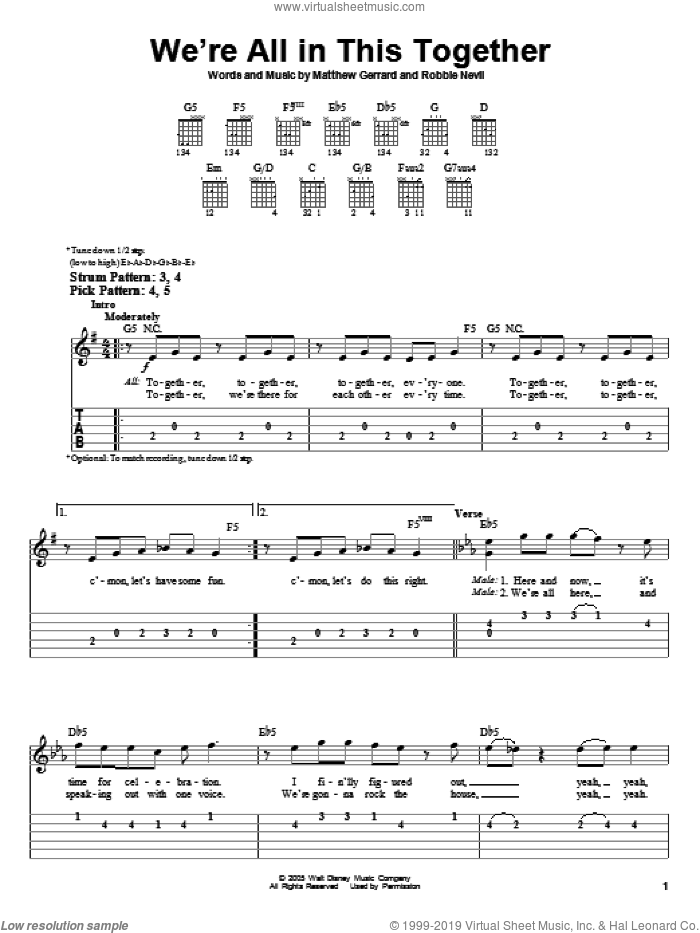 We're All In This Together (from High School Musical) sheet music for ...