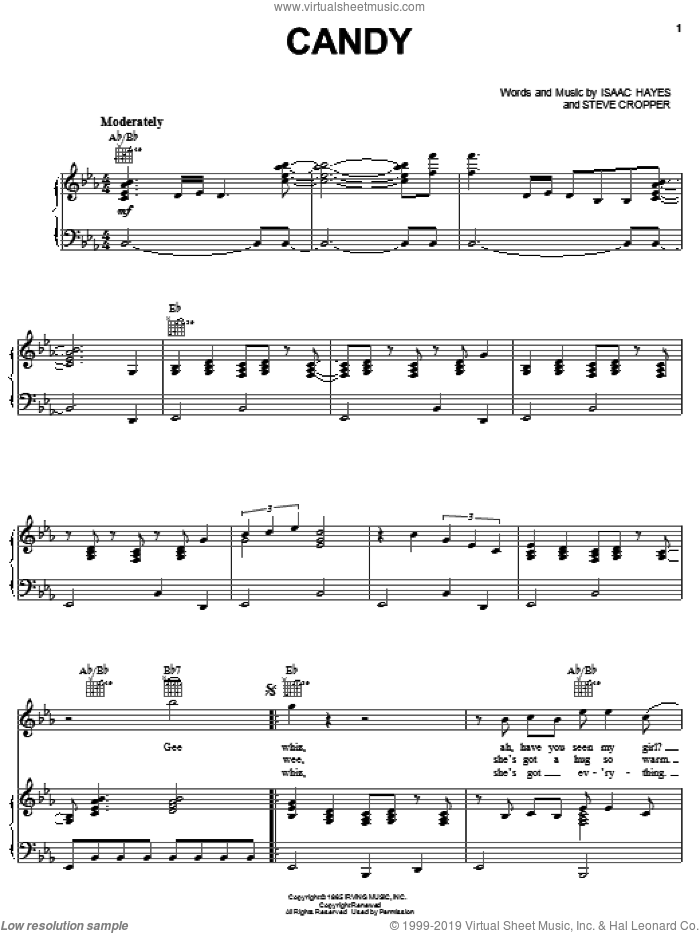 The Astors: Candy sheet music for voice, piano or guitar (PDF)
