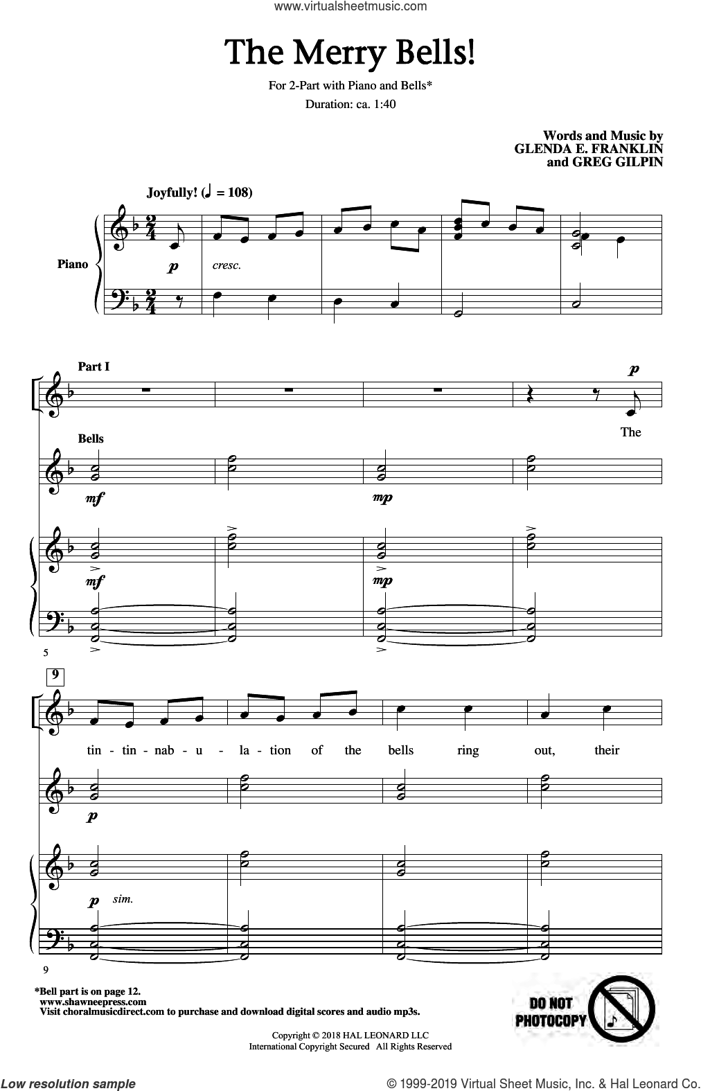 The Merry Bells! sheet music for choir (2-Part) (PDF)