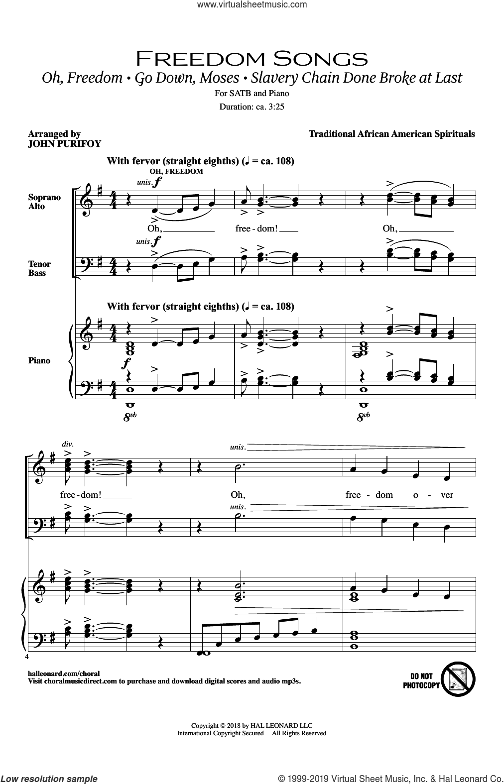 Freedom Songs sheet music for choir (SATB: soprano, alto, tenor, bass)