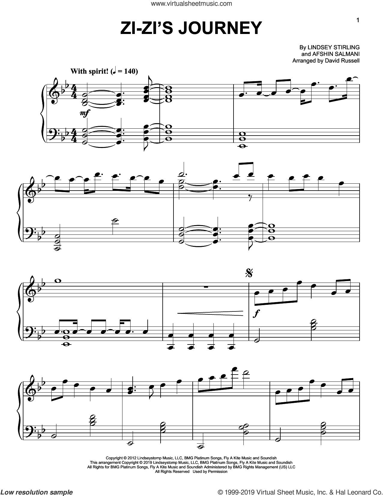 Zi-Zi's Journey sheet music (easy) for piano solo (PDF)