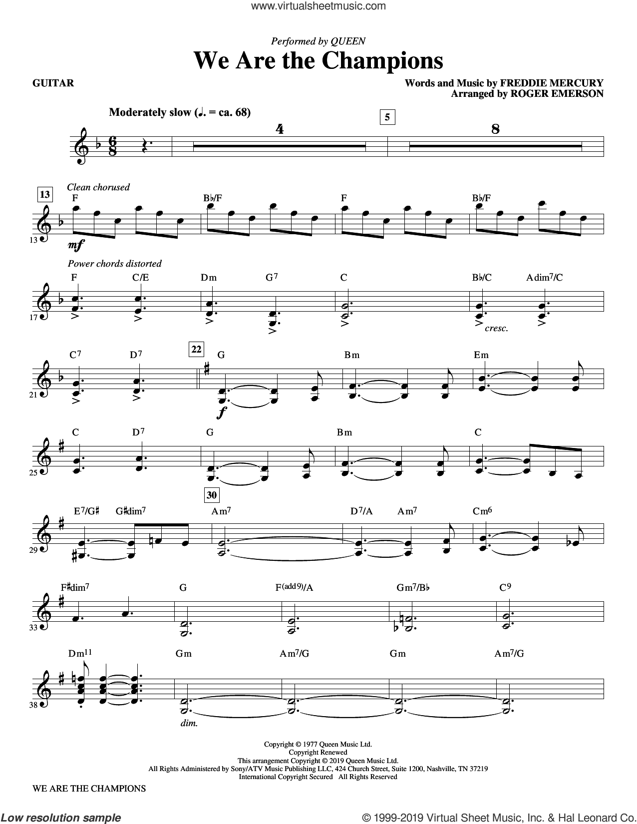 We Are the Champions (arr. Roger Emerson) (complete set of parts) sheet ...