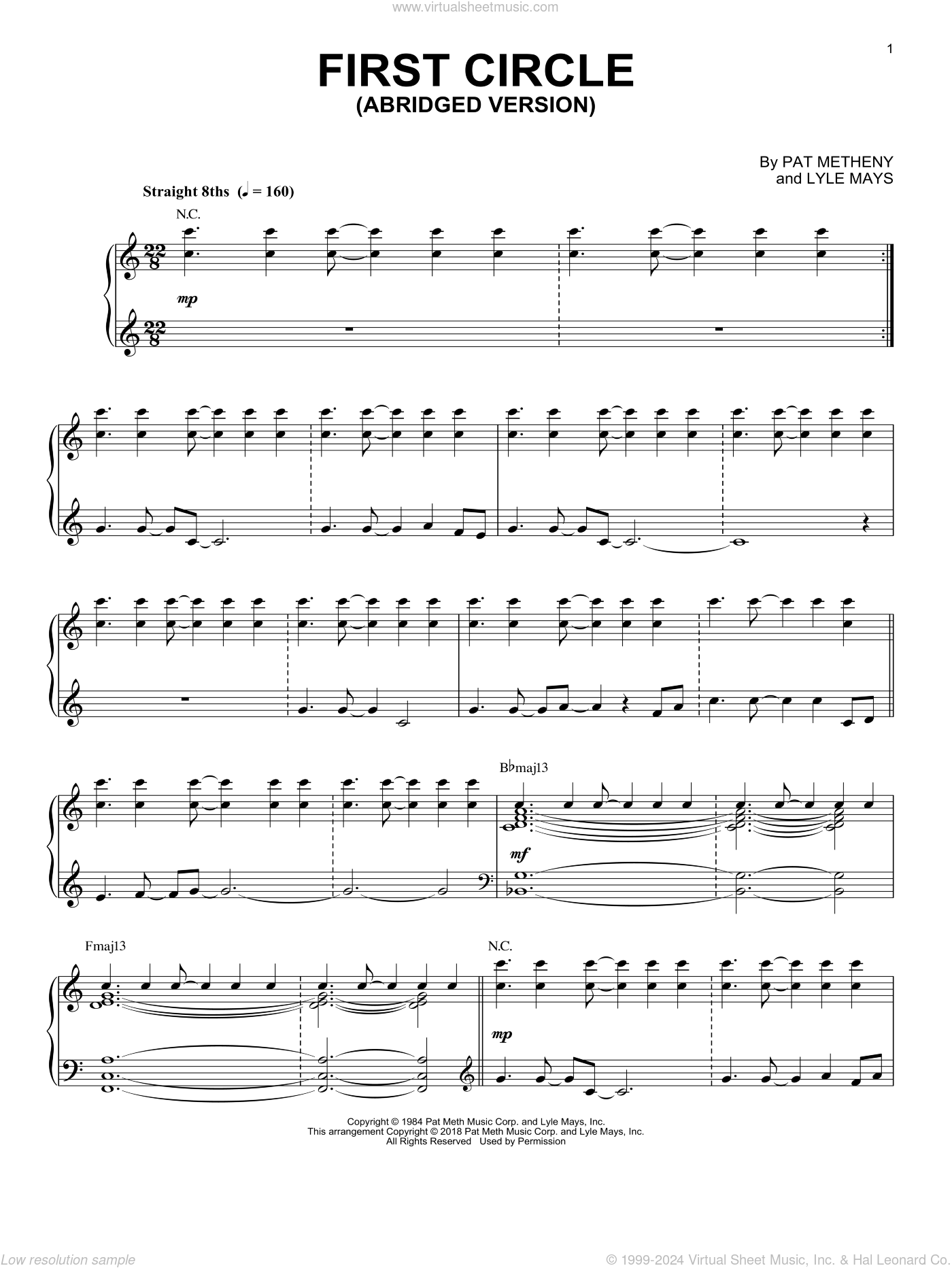 First Circle sheet music for piano solo (PDF-interactive)