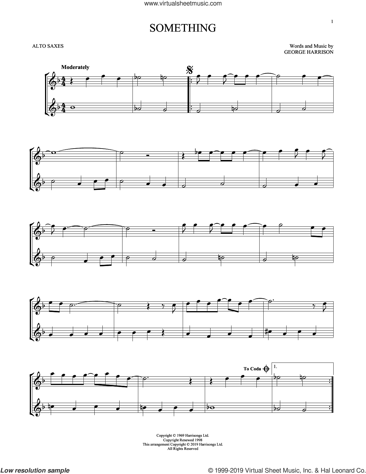 Something sheet music for two alto saxophones (duets) (PDF)