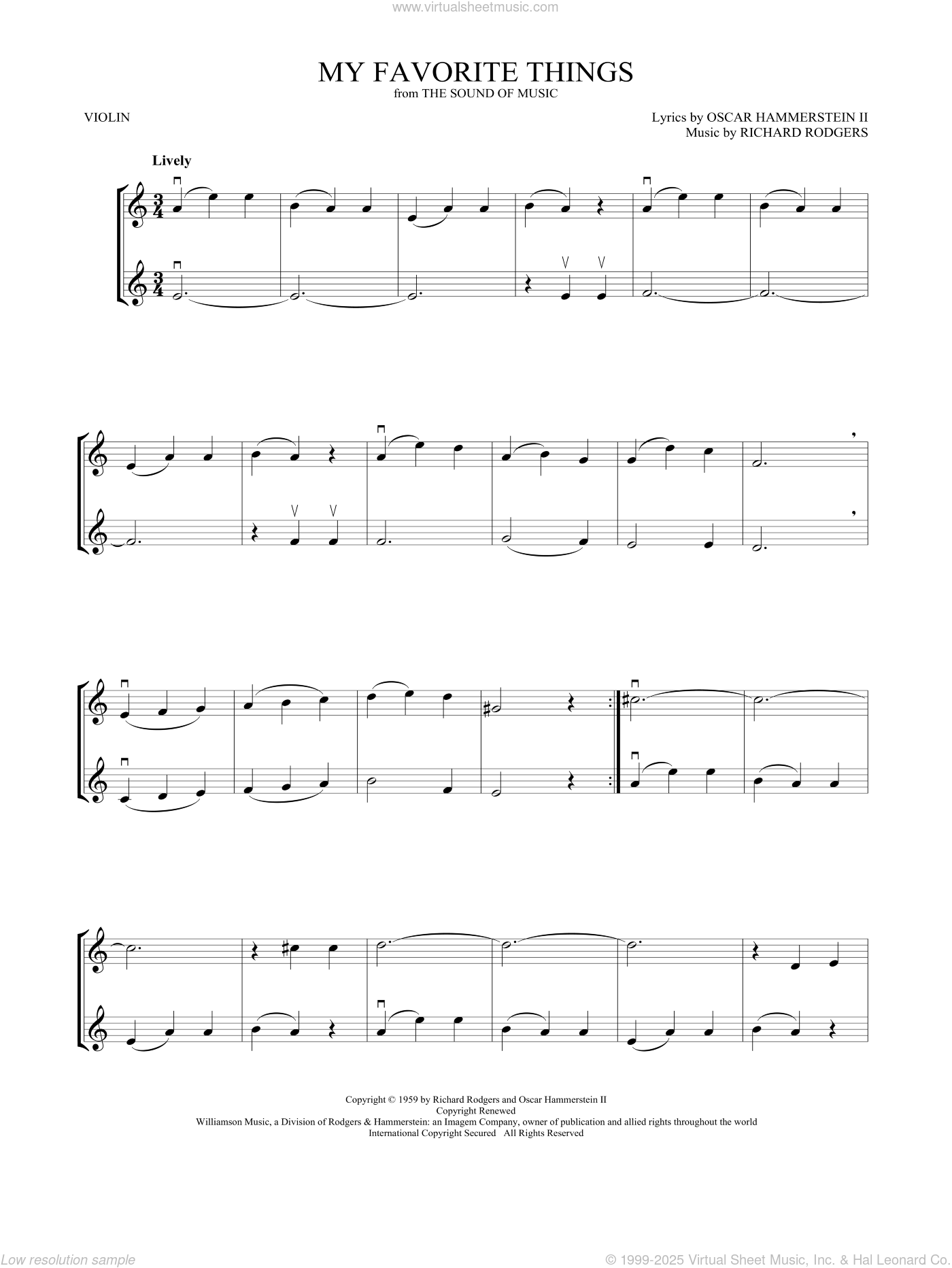 Julie Andrews: My Favorite Things (from The Sound Of Music) sheet music ...