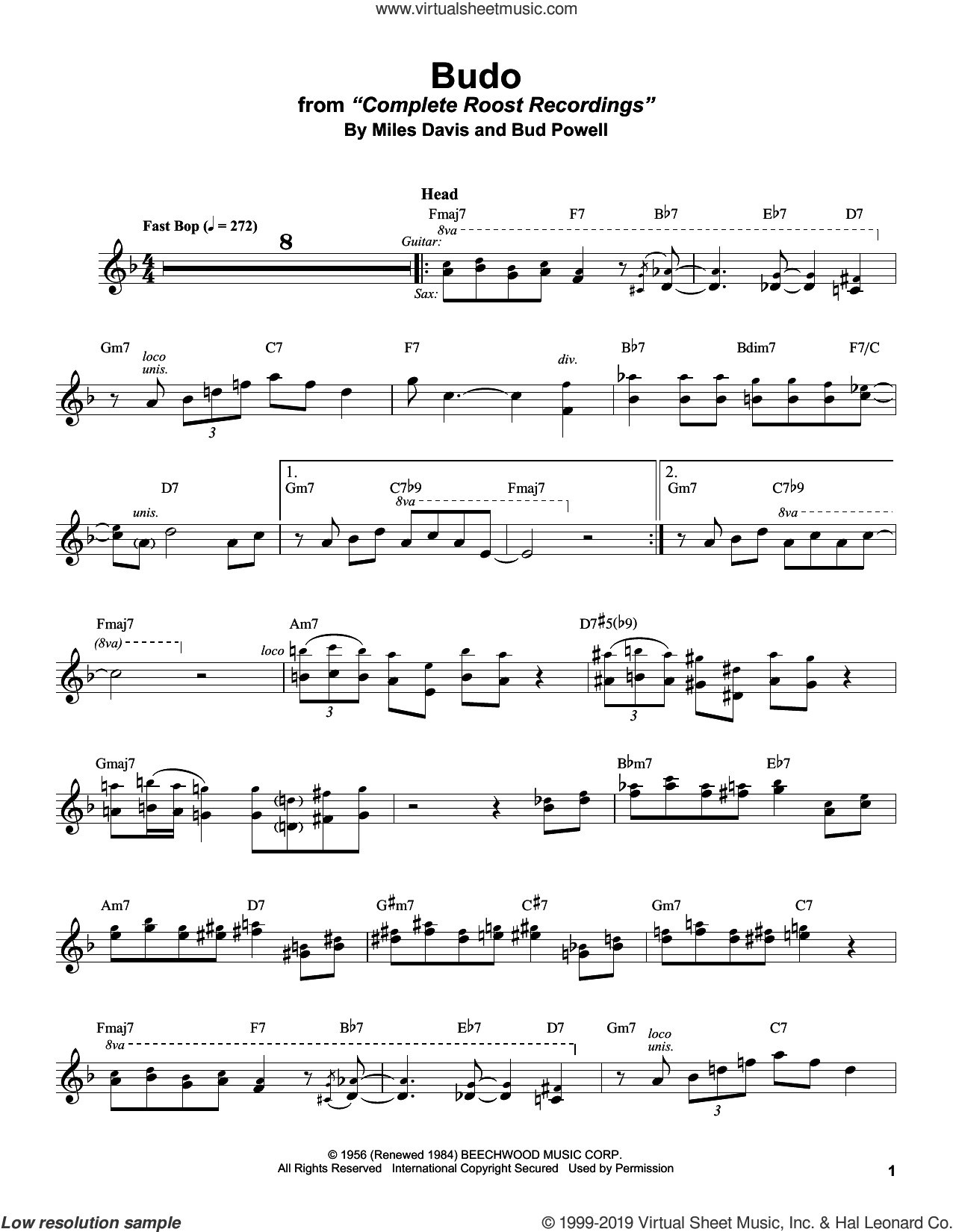Budo sheet music for alto saxophone (transcription) (PDF)