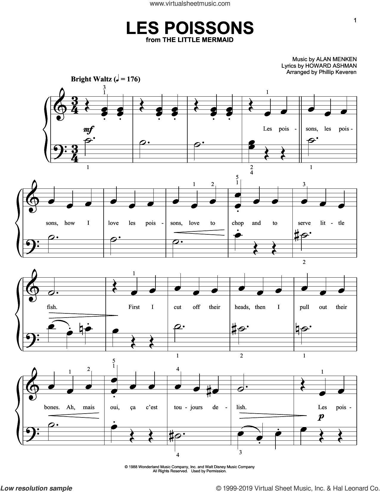 Les Poissons (from The Little Mermaid) (arr. Phillip Keveren) sheet ...