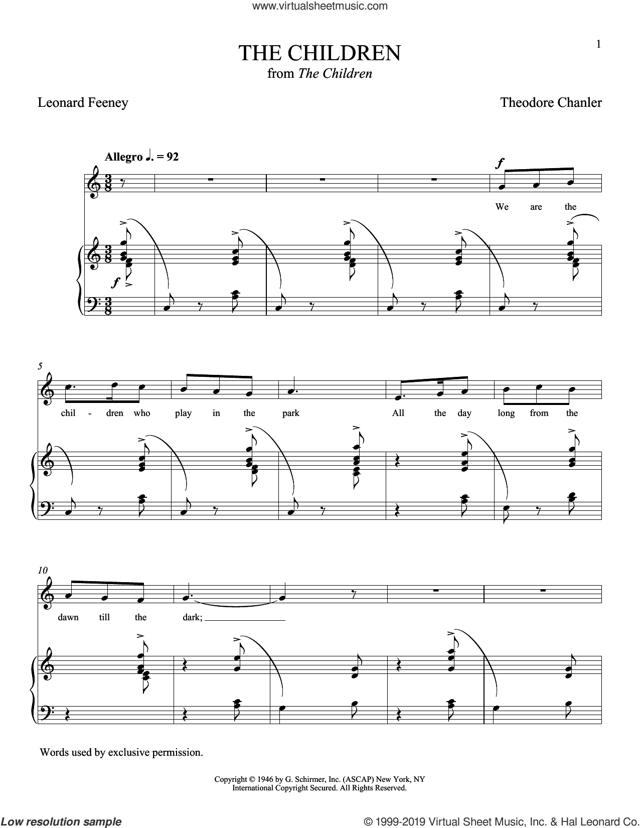 The Children sheet music for voice and piano (Soprano) (PDF)