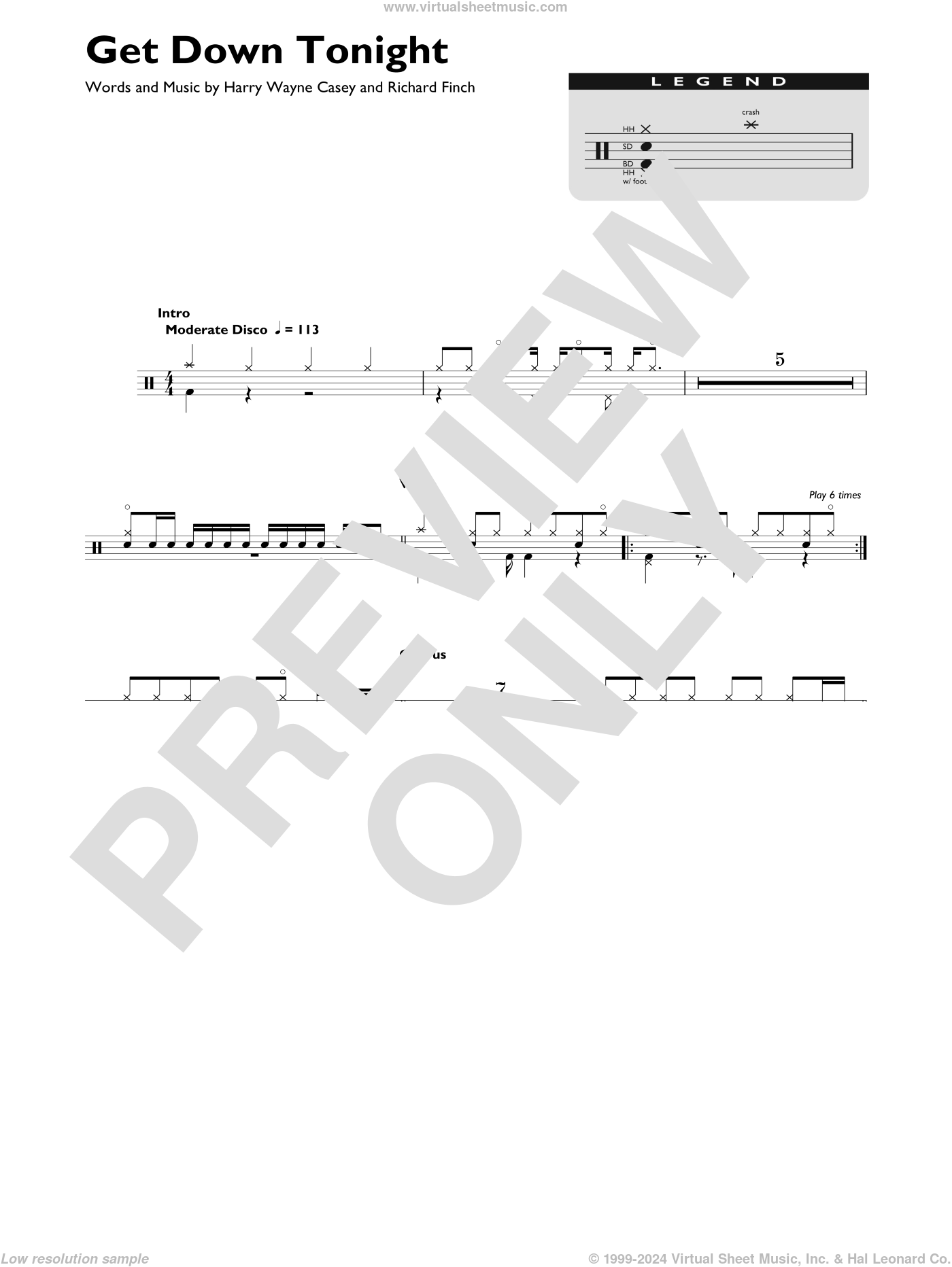 Get Down Tonight sheet music for drums (percussions) (PDF)