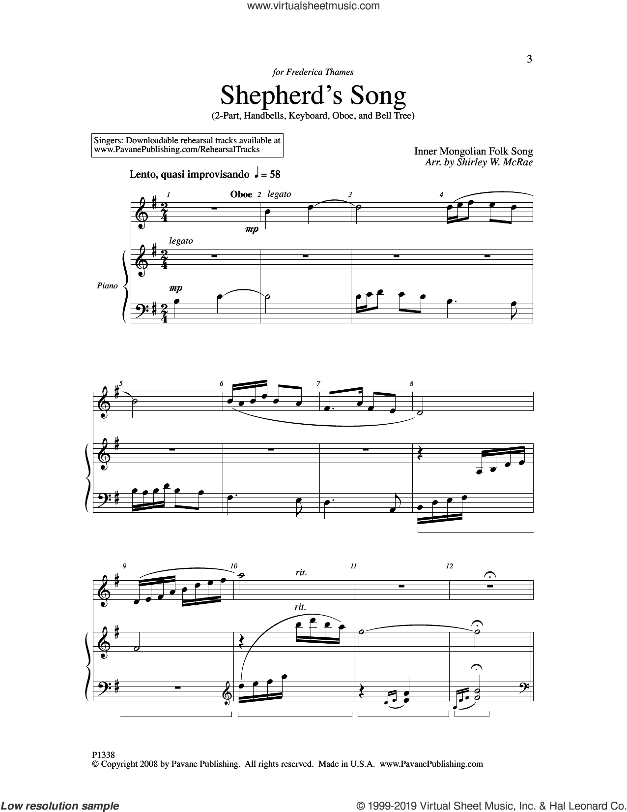 Shepherd's Song sheet music for choir (2-Part) (PDF)