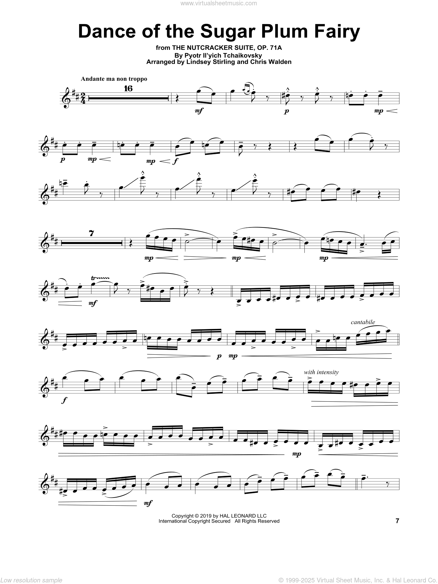 Dance Of The Sugar Plum Fairy (from The Nutcracker Suite, Op. 71a) sheet music for violin solo