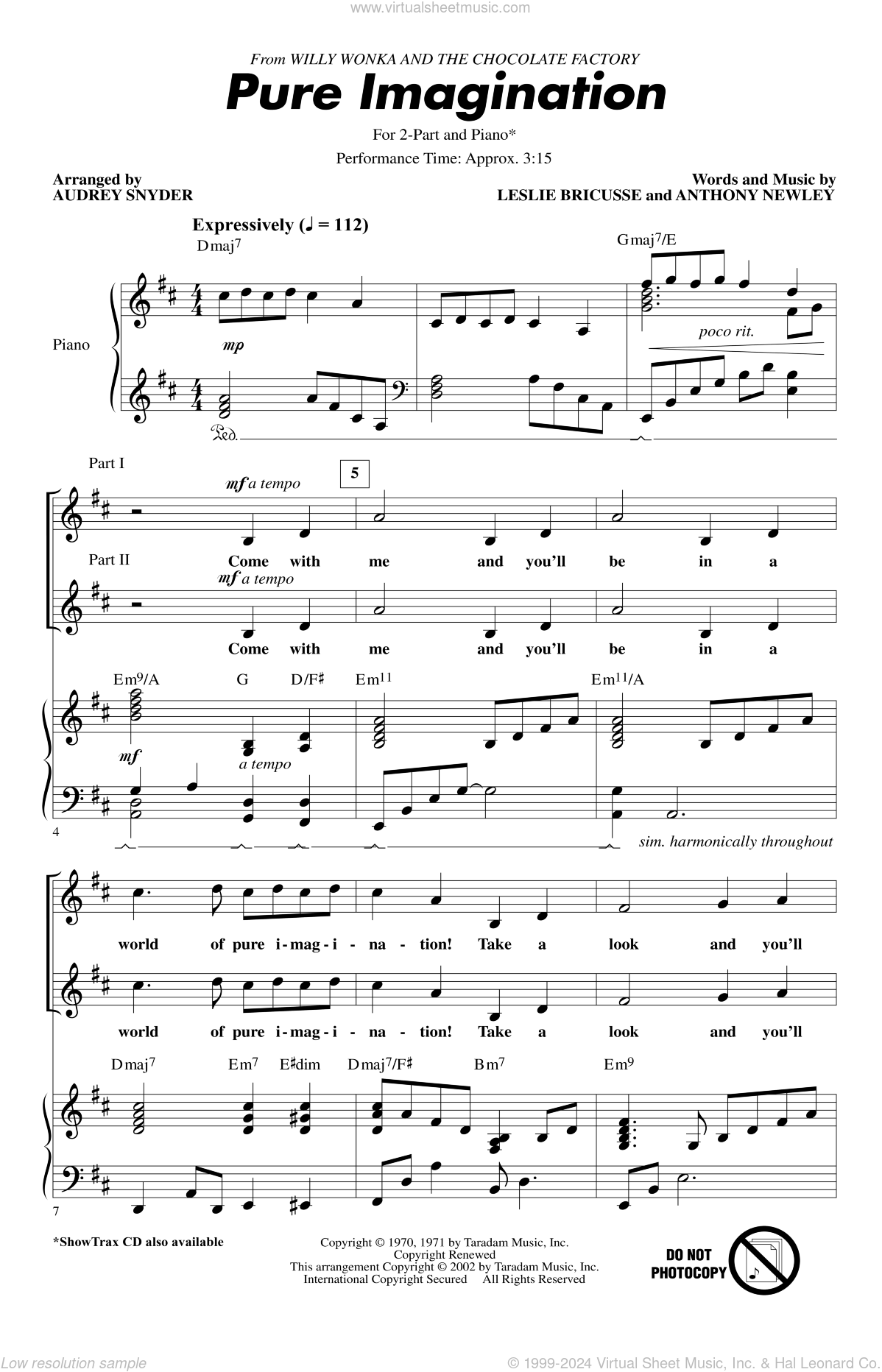 Pure Imagination (from Willy Wonka and The Chocolate Factory) (arr ...