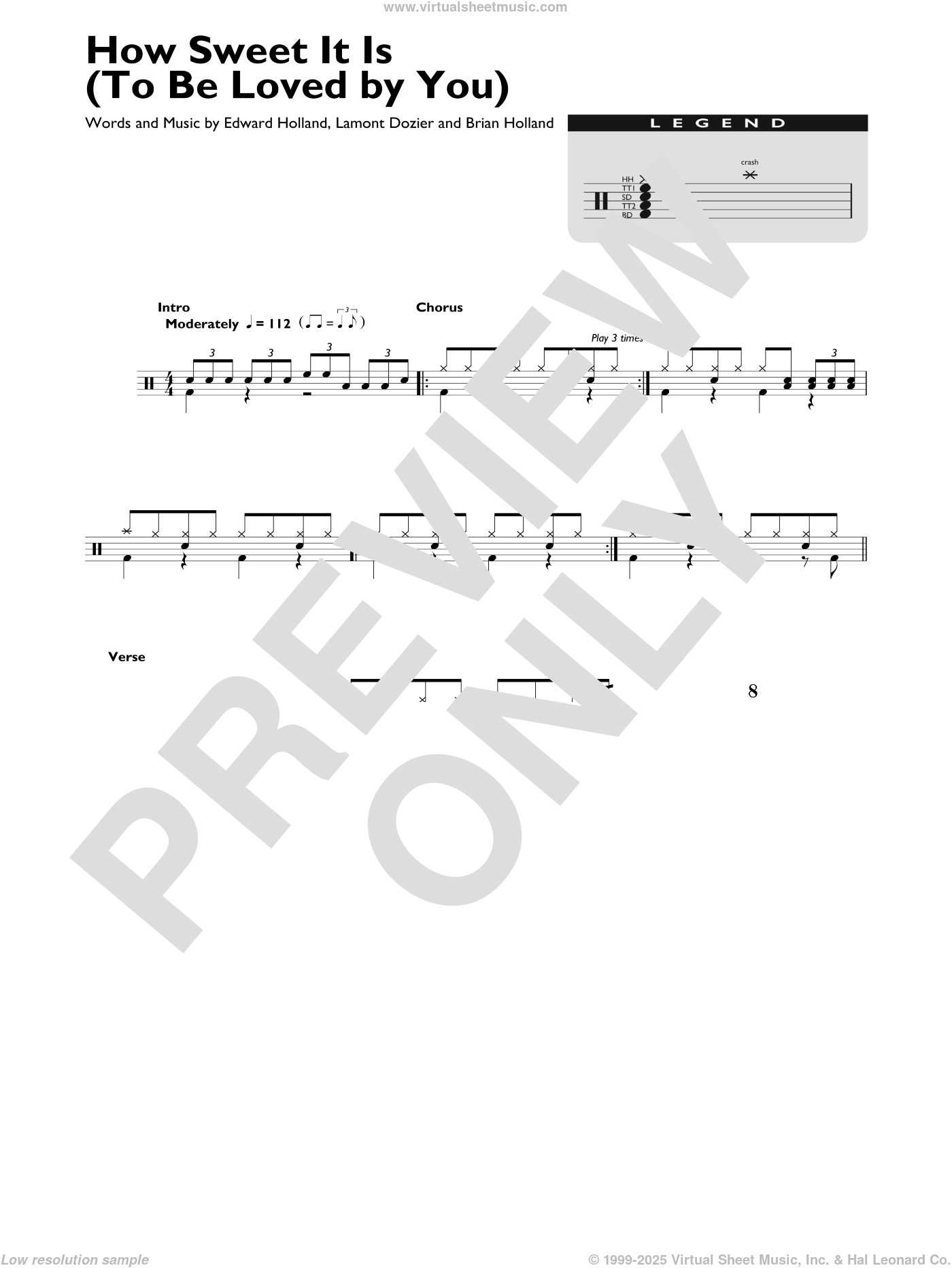 How Sweet It Is (To Be Loved By You) sheet music for drums (percussions)