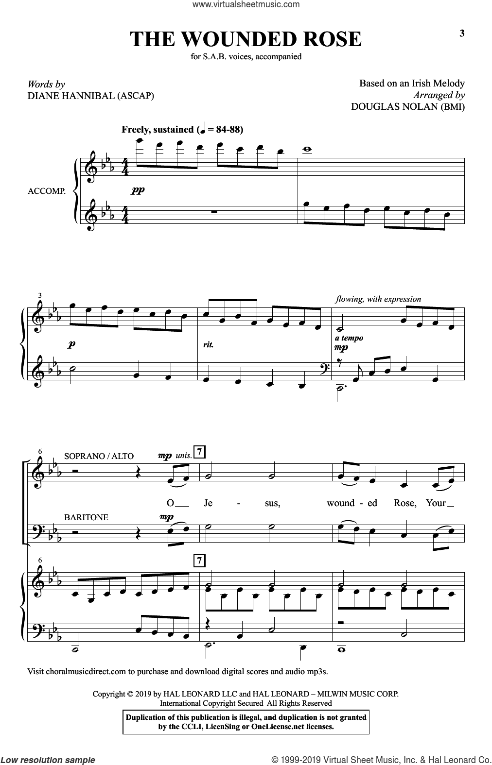 The Wounded Rose (arr. Douglas Nolan) sheet music for choir (SAB ...