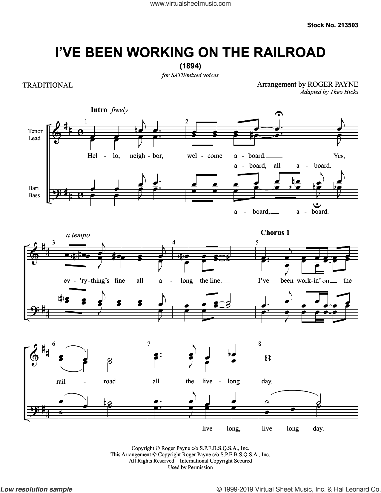 I've Been Working On The Railroad (arr. Roger Payne) sheet music for ...