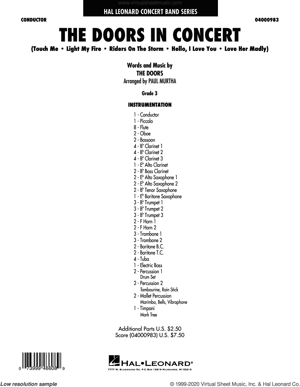 The Doors in Concert (arr. Paul Murtha) sheet music (complete collection) for concert band