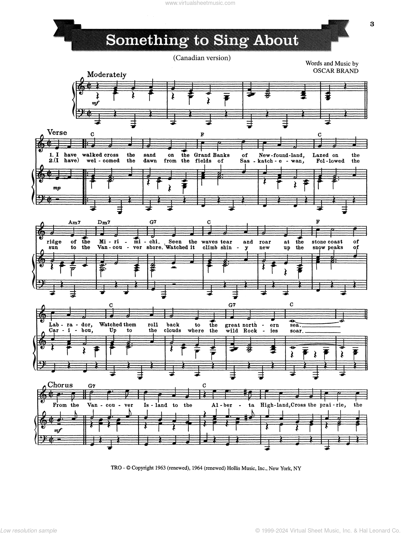 Something To Sing About sheet music for voice and piano (PDF)