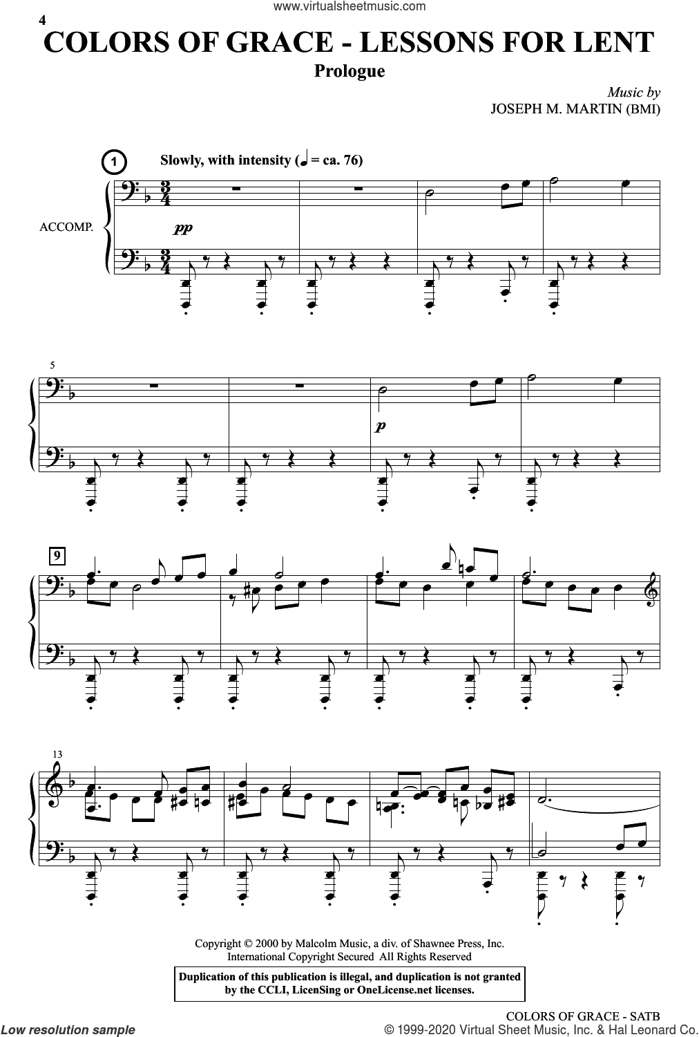 Colors of Grace - Lessons for Lent sheet music for choir (SATB: soprano ...