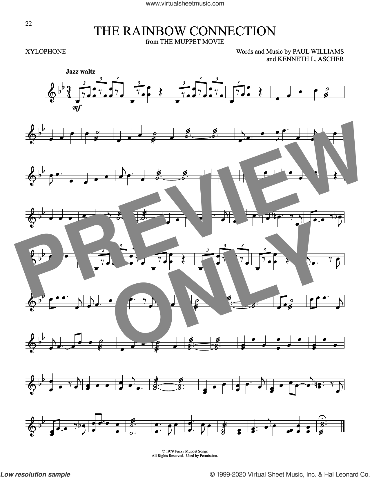 The Rainbow Connection sheet music for Xylophone Solo (xilofone ...