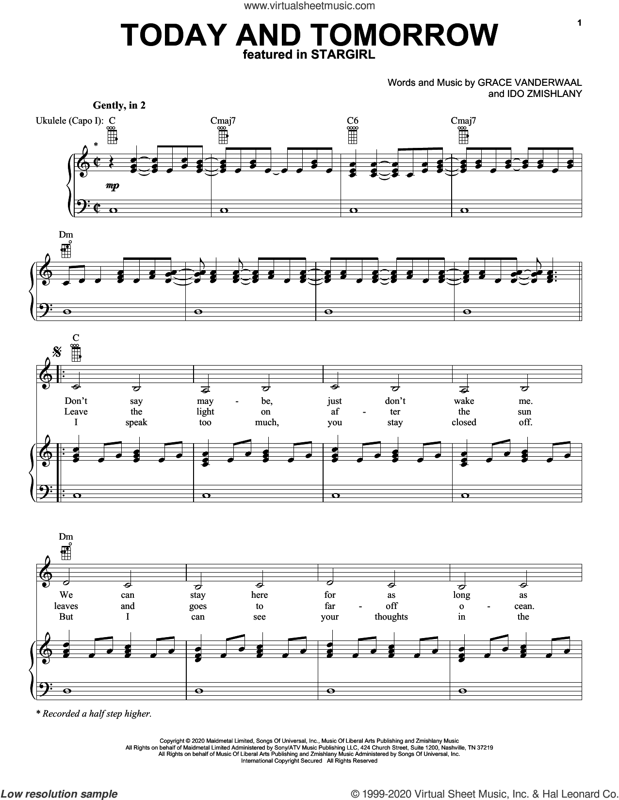 Today And Tomorrow (from Disney's Stargirl) sheet music for voice ...